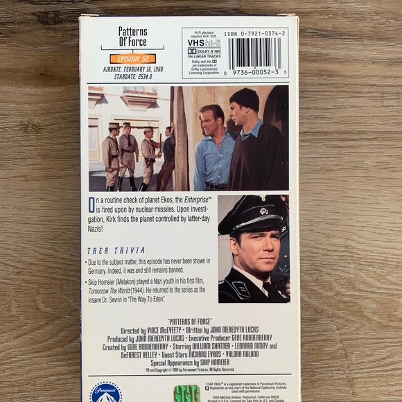 Paramount | Other | Star Trek Patterns Of Force Vhs | Poshmark